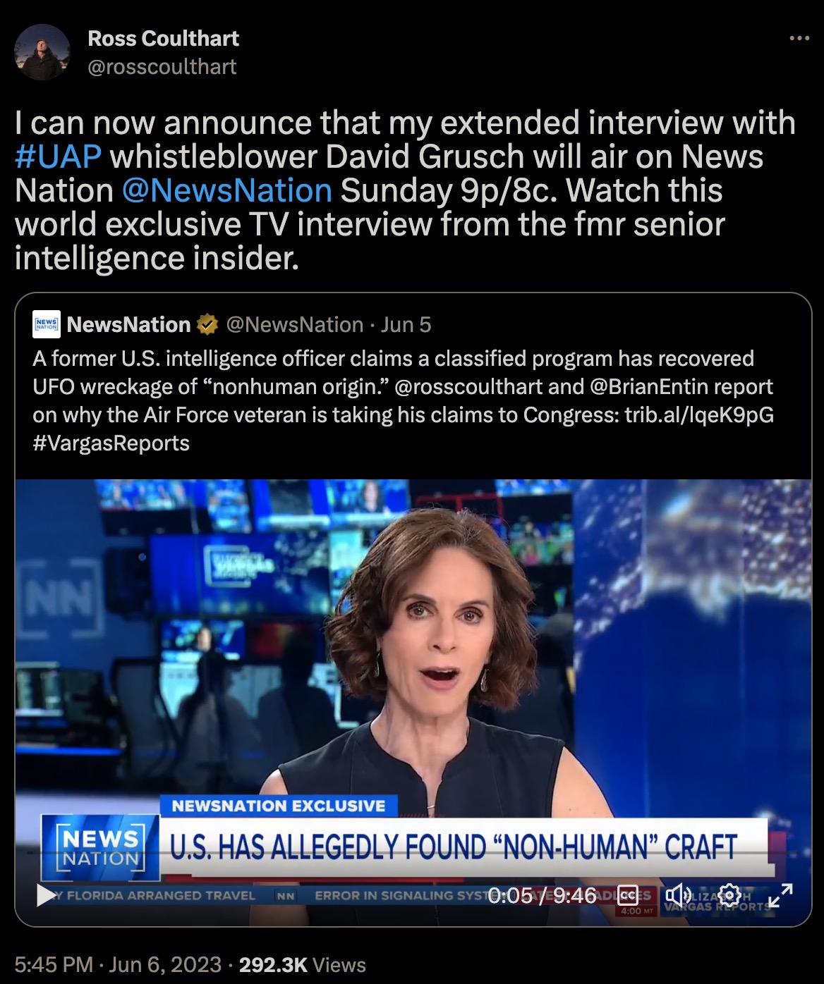 UFO Whistleblower Grusch Full Interview: Date, Time & How to Watch