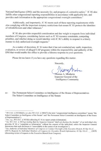 Why ICIG Letter Might Hint It’s Investigating UFOs After All