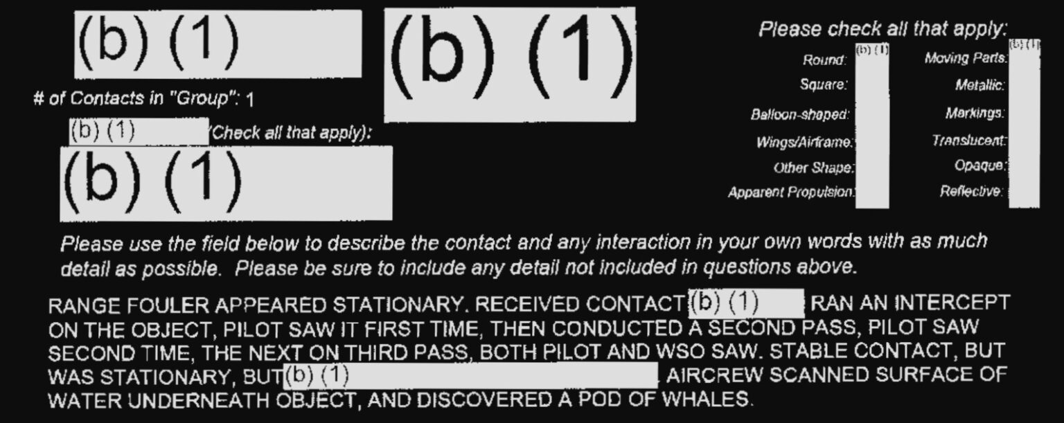 Read the Navy's 109 Pages of New UFO Sightings, Including One with Whales